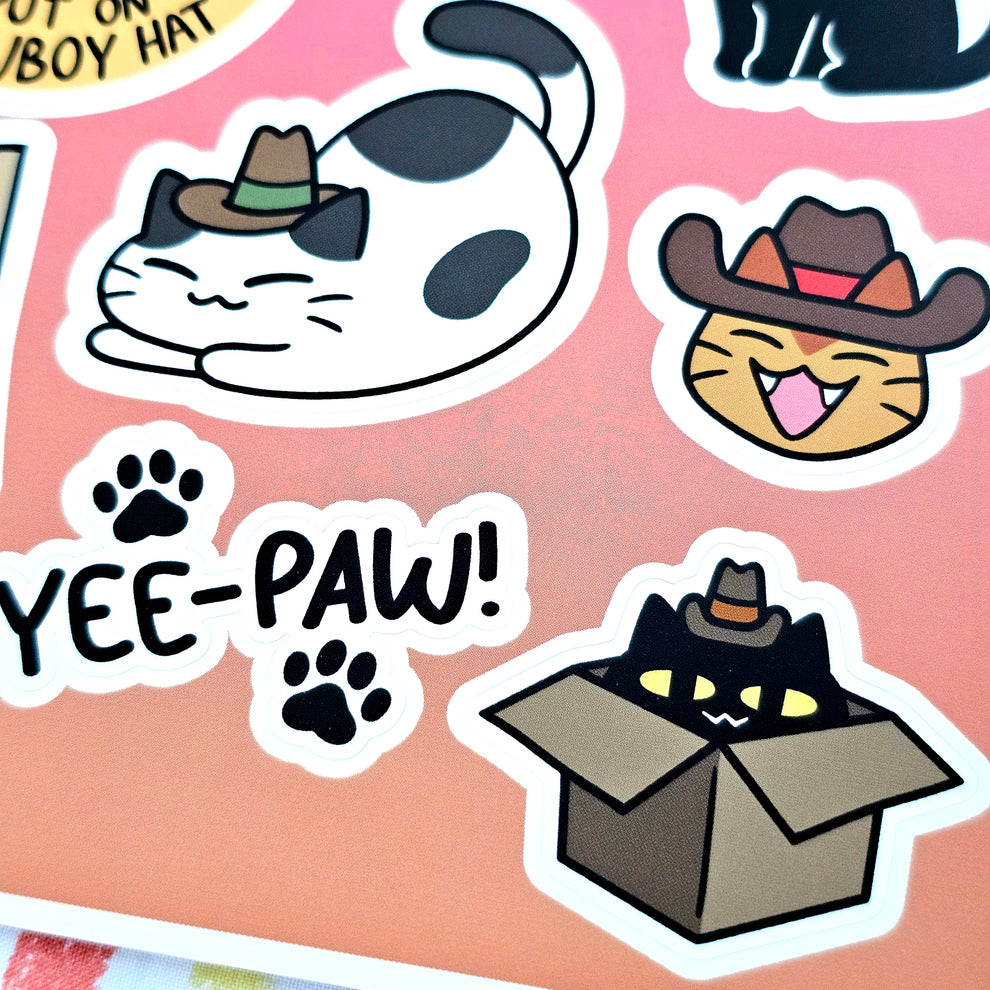 "Yee-Paw!" Sticker Sheet – The Cat Hive