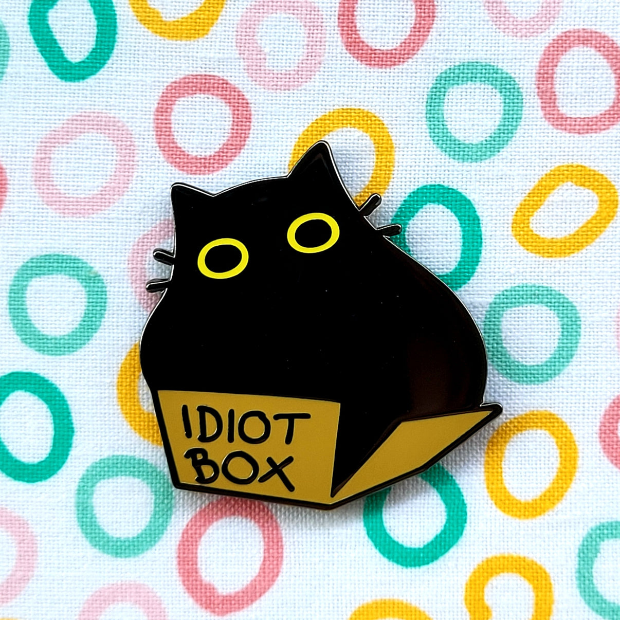 B-GRADE Idiot Box Enamel Pin – The Cat Hive